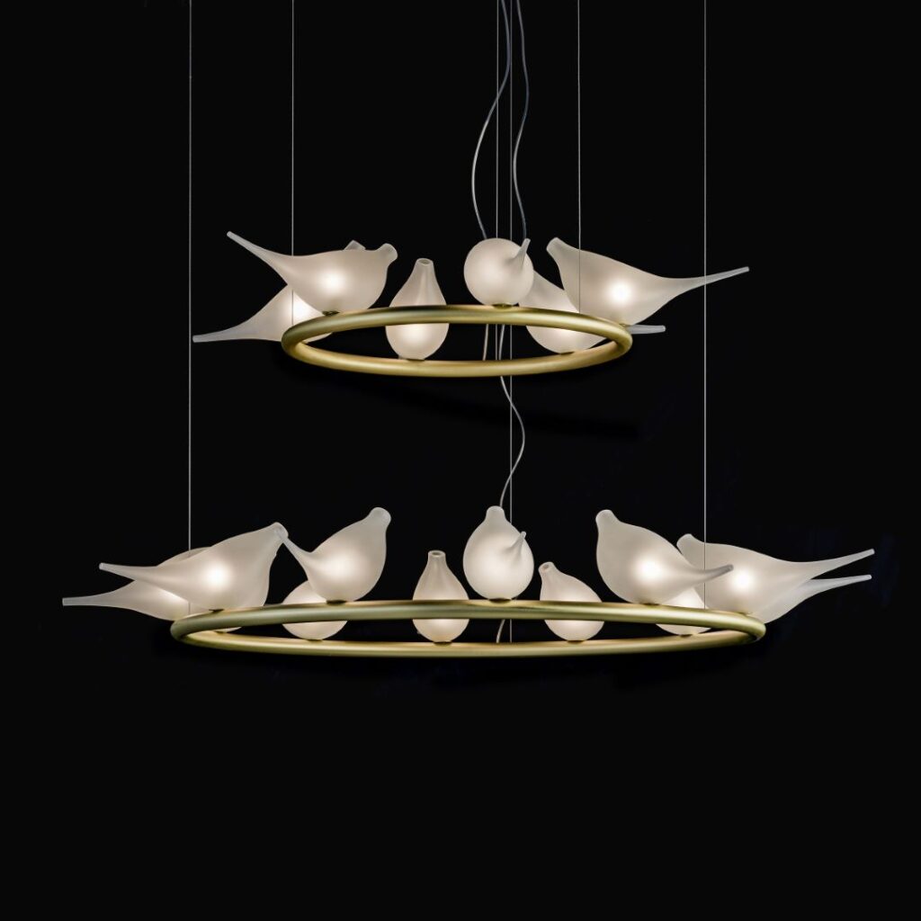 Artistic chandelier 12 lights Light of Love by Nicola Grandesso